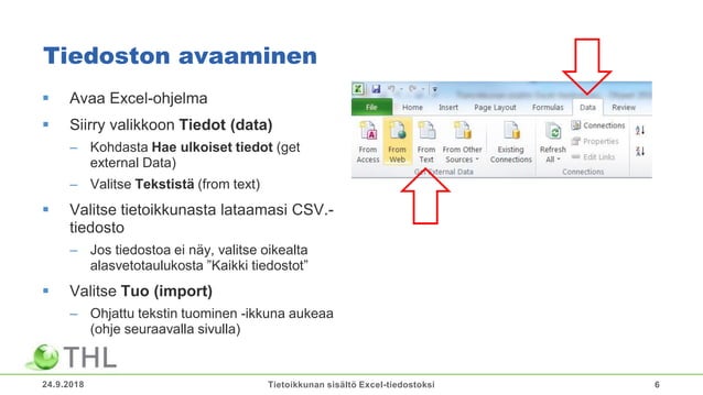 Tietoikkunan sisalto excel tiedostoksi - ohjeet 2018-9-12 | PPT