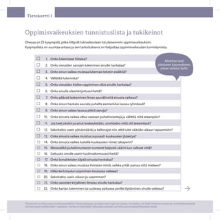 Oppimisvaikeuksien tunnistuslista ja tukikeinot työssä | PDF