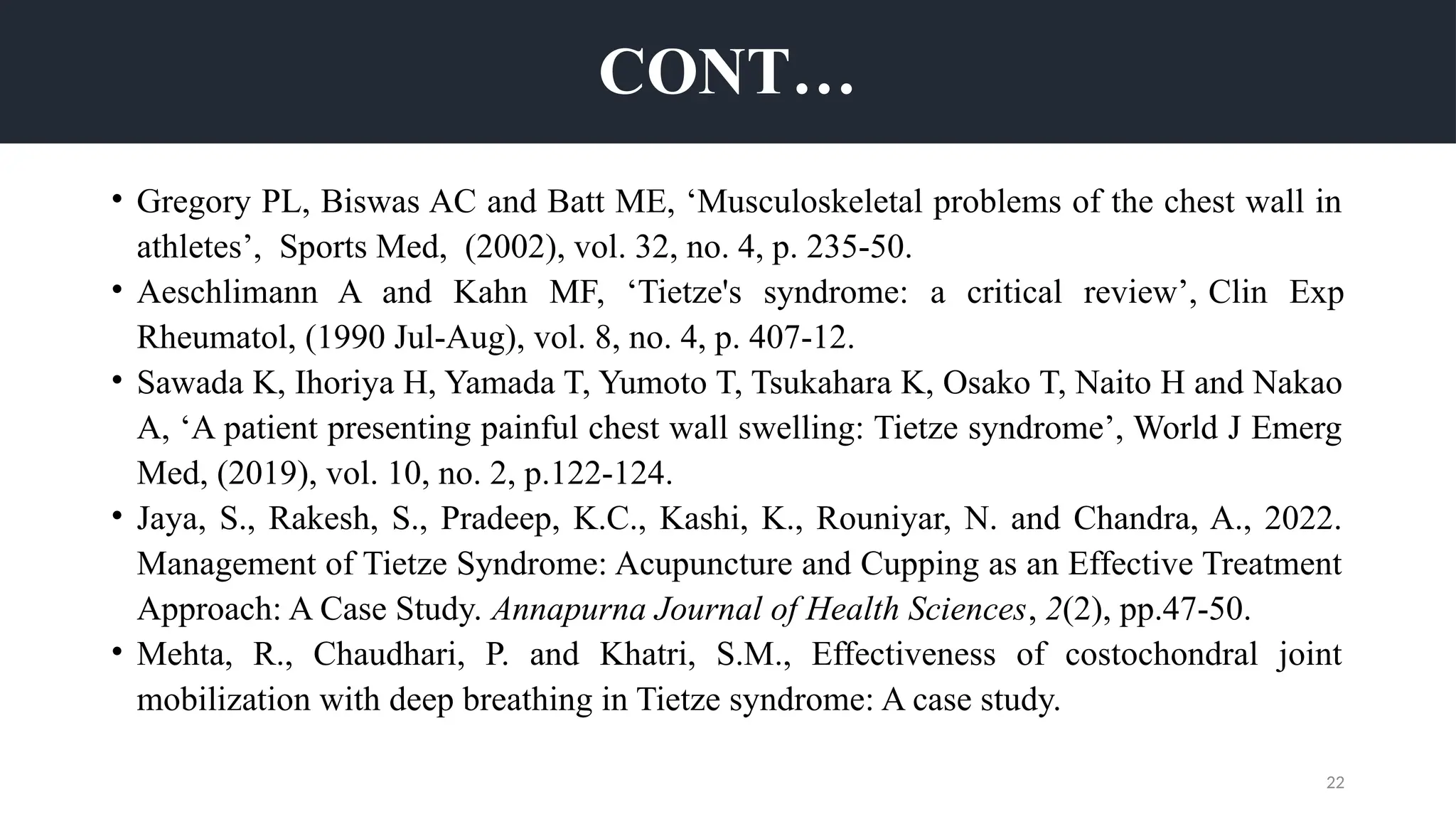 TIETZE SYNDROME: A Rare Disease Chest pain complication .pptx