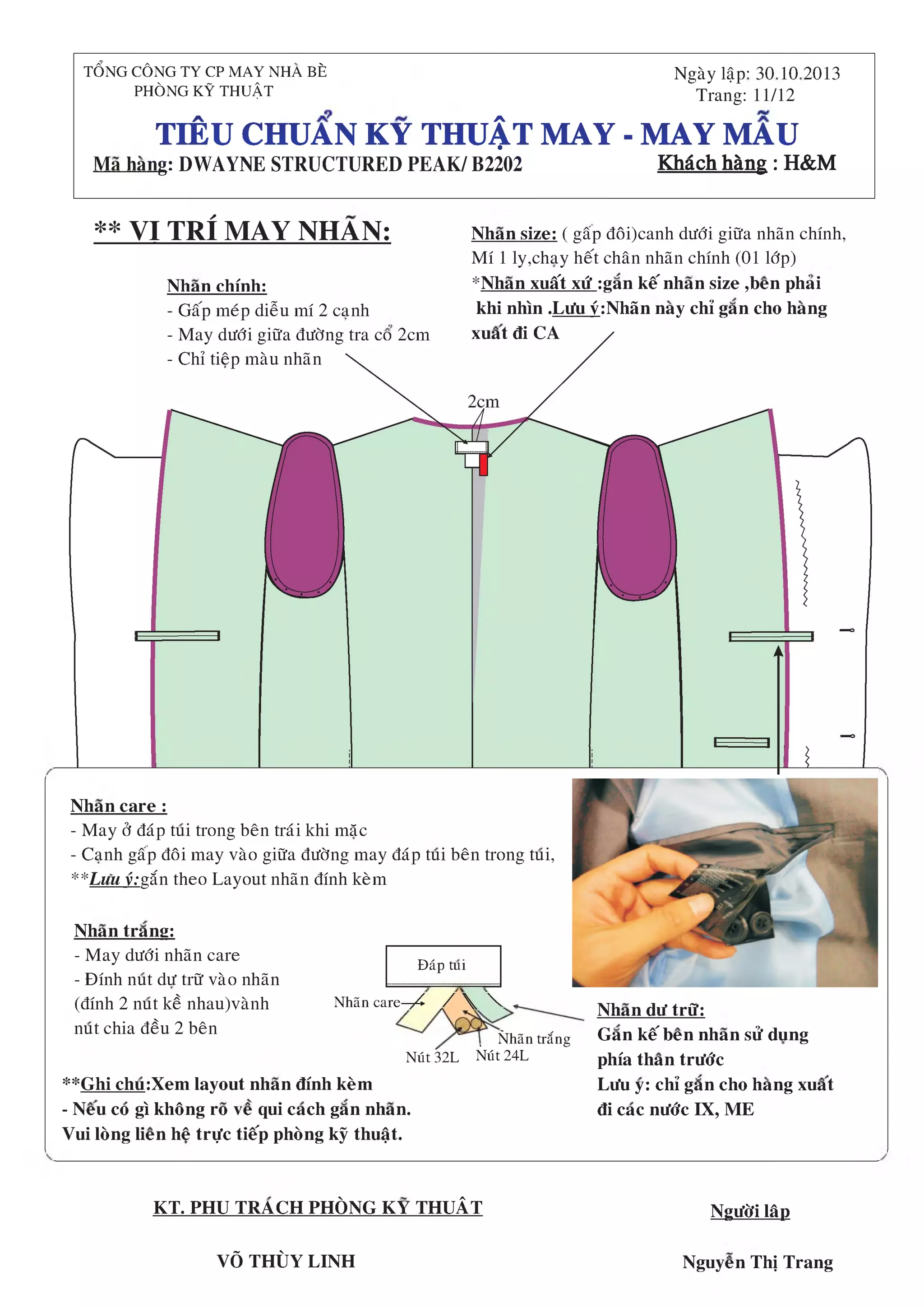 Tài Liệu Kỹ Thuật Áo Vest Nam Mã Hàng DWAYNE | PDF