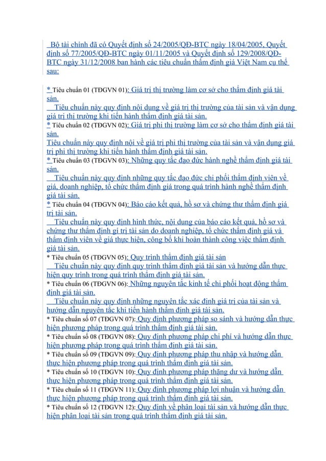 Tieu chuan tham dinh gia | PDF