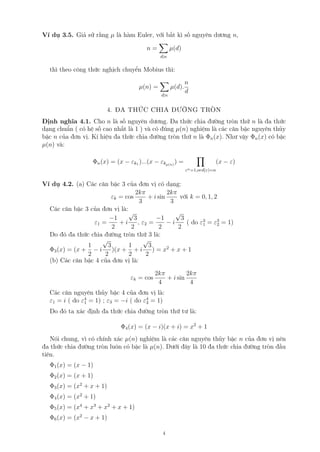 Thuật toán berlekamp và đa thức chia đường tròn modulo p | PDF