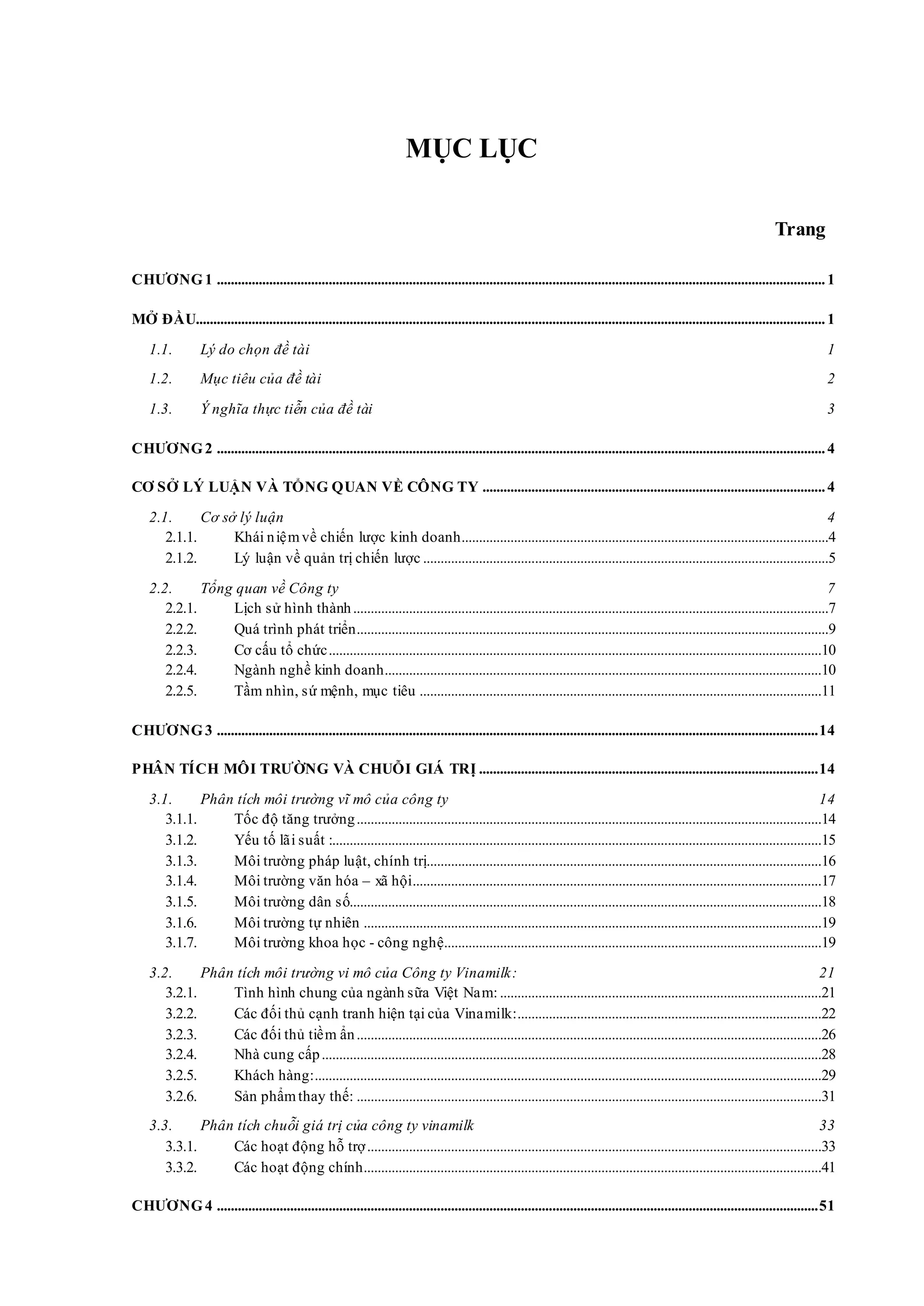 Tieu luan Quản trị Chiến lược Vinamilk | DOCX