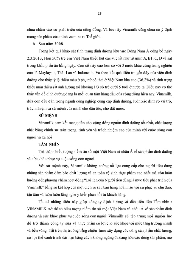 Tieu luan Quản trị Chiến lược Vinamilk | DOCX