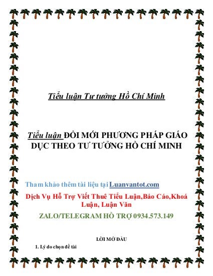 Tiểu luận đối mới phương pháp giáo dục theo tư tưởng hồ chí minh | PDF