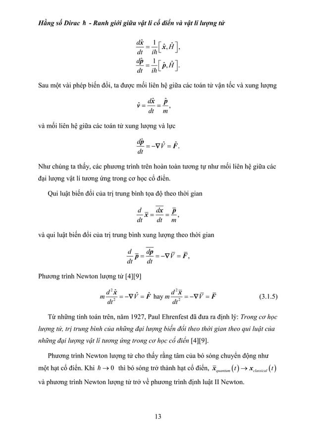 Hang so Dirac - Ranh gioi giua vat ly co dien va vat ly luong tu | PDF