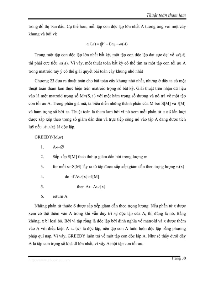 Tiểu luận học phần Phân tích Thi ết kế thuật toán-Thuật toán tham lam ...