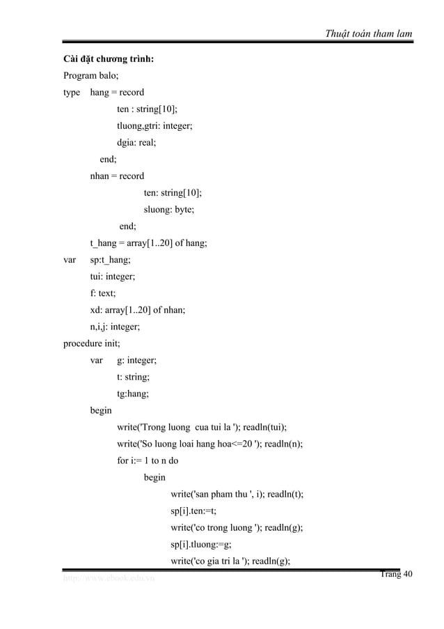 Tiểu luận học phần Phân tích Thi ết kế thuật toán-Thuật toán tham lam ...