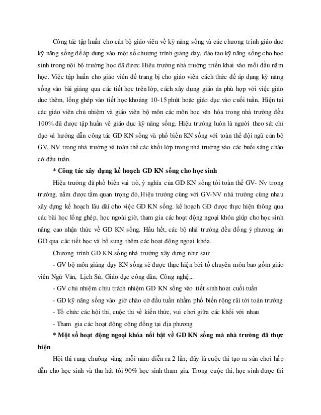 Tiểu luận lớp quản lý giáo dục kỹ năng sống trường thcs & tpht | PDF