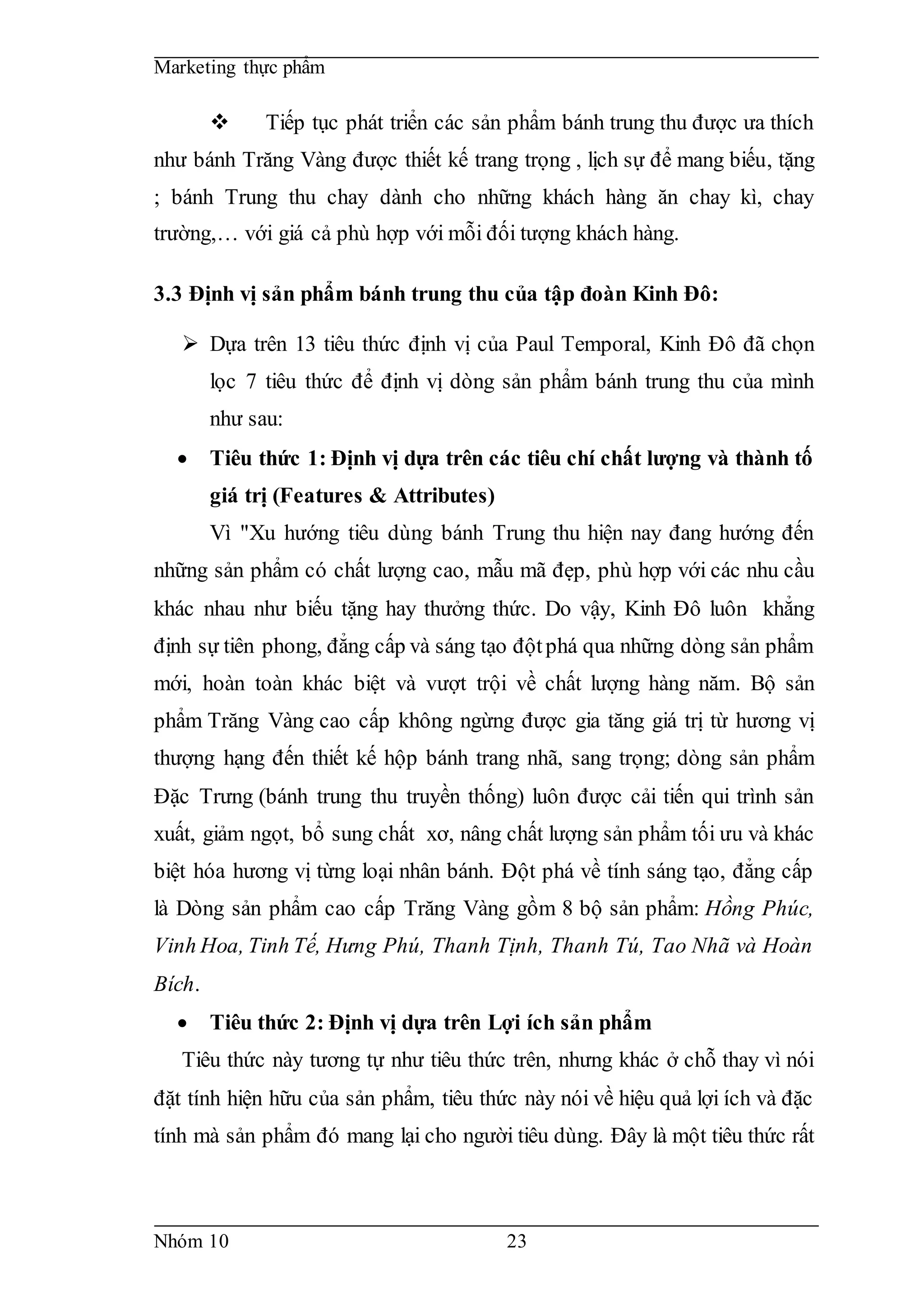 Đề tài: Chiến lược marketing sản phẩm bánh trung thu công ty Kinh Đô, HAY | PDF