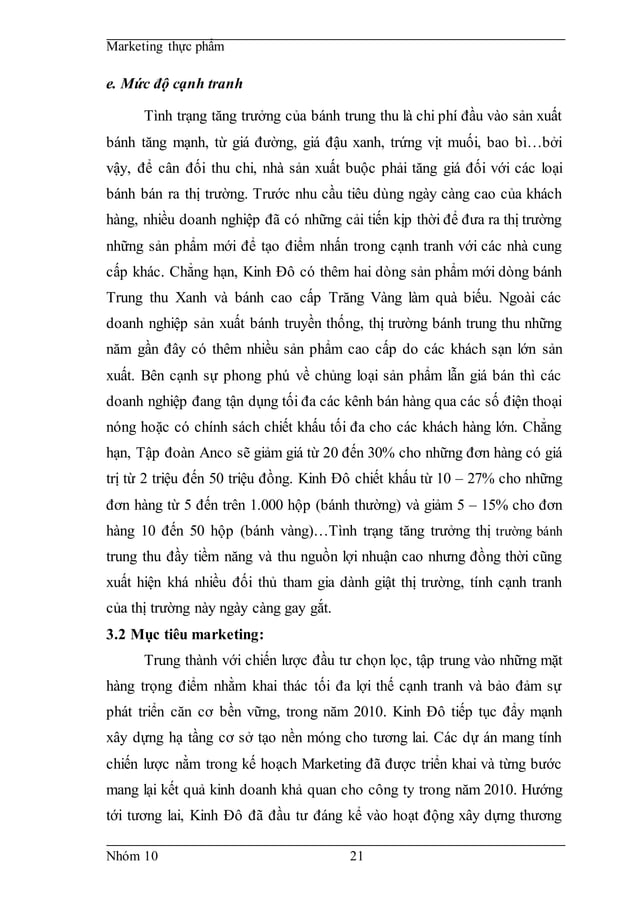 Đề tài: Chiến lược marketing sản phẩm bánh trung thu công ty Kinh Đô, HAY | PDF