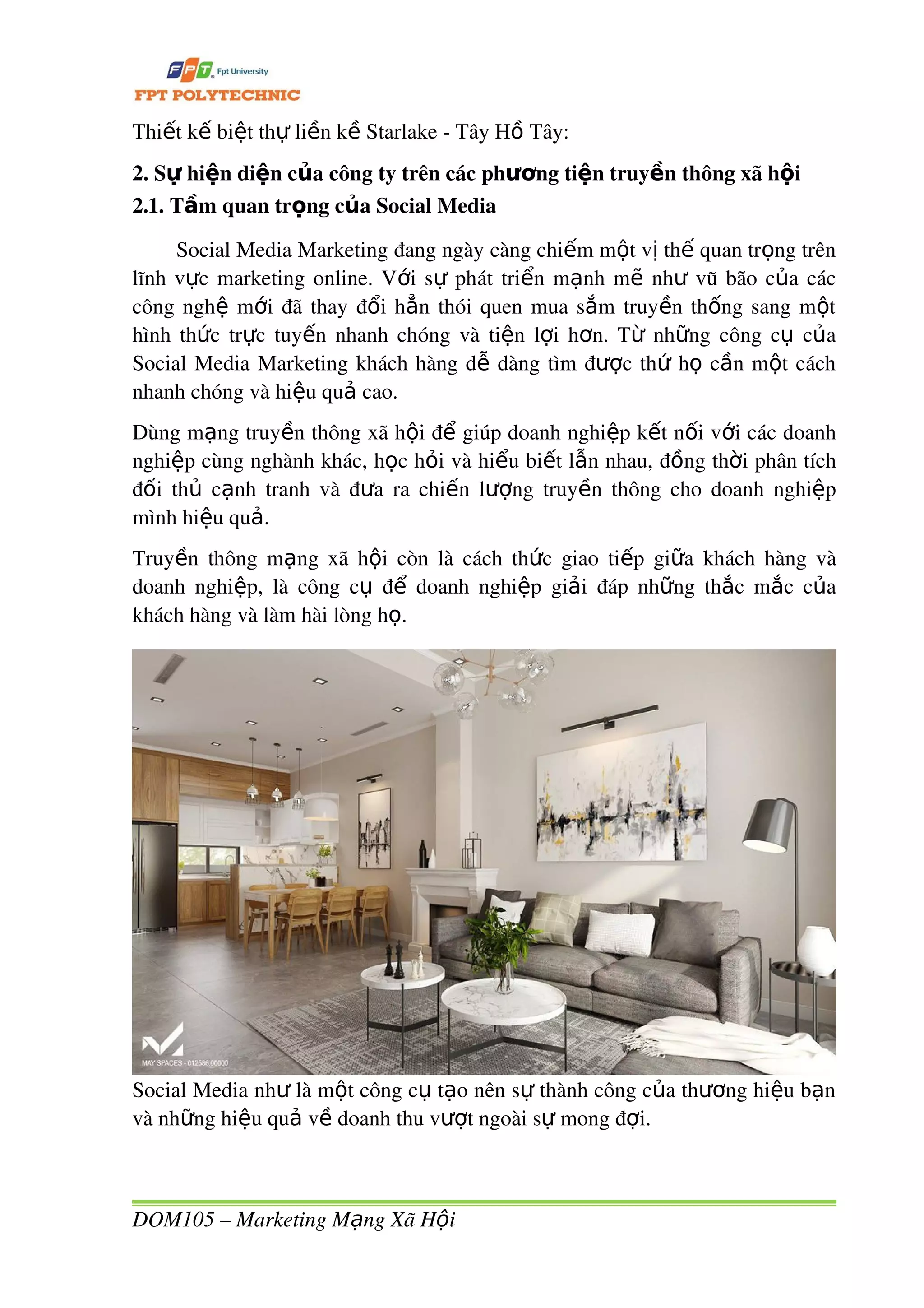 Tiểu luận môn Marketing mạng xã hội_ Xây dựng chiến lược truyền thông mạng xã hội cho công ty ...