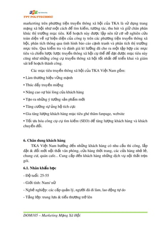 Tiểu luận môn Marketing mạng xã hội_ Xây dựng chiến lược truyền thông mạng xã hội cho công ty ...