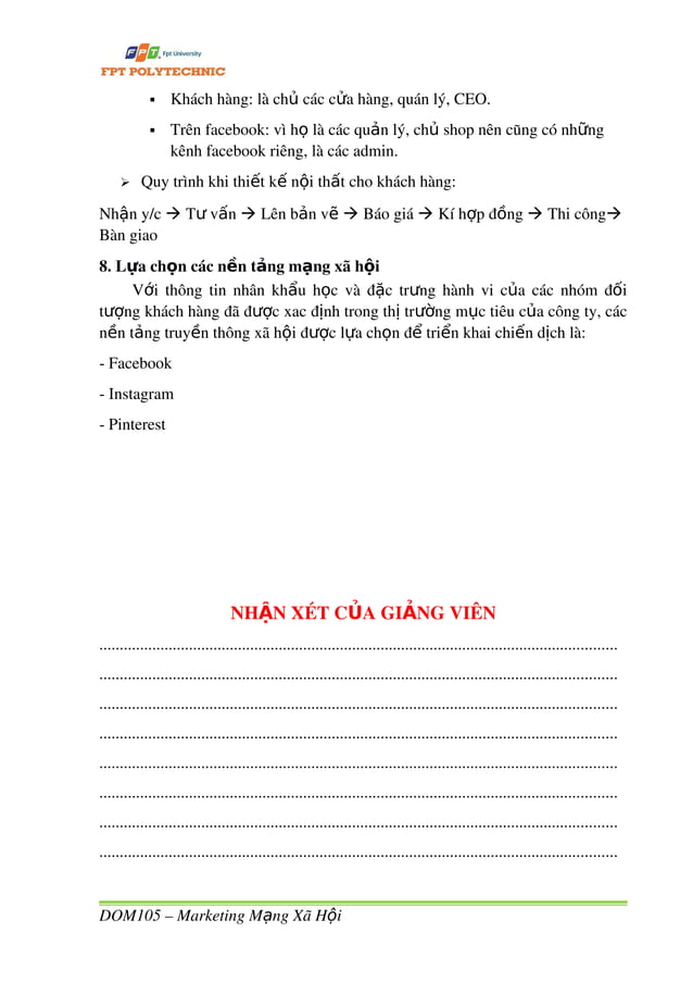 Tiểu luận môn Marketing mạng xã hội_ Xây dựng chiến lược truyền thông mạng xã hội cho công ty ...