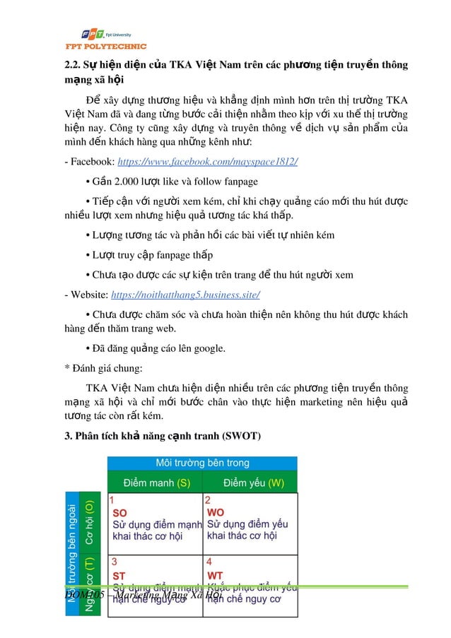 Tiểu luận môn Marketing mạng xã hội_ Xây dựng chiến lược truyền thông mạng xã hội cho công ty ...