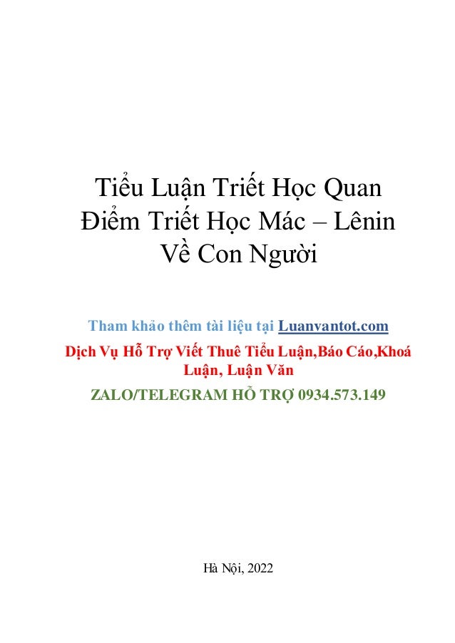 Tiểu luận triết học quan điểm triết học mác lê nin về con người | DOCX