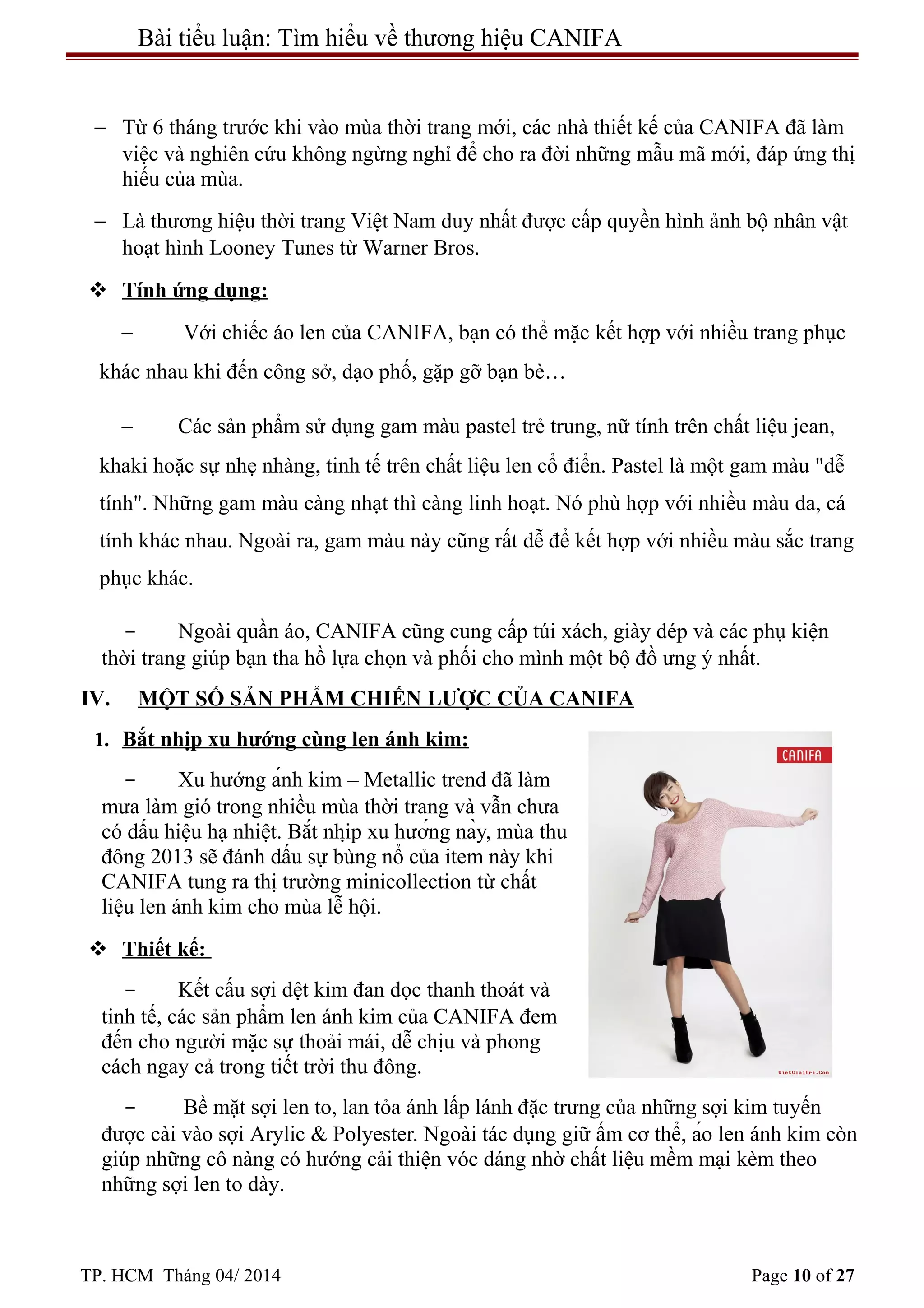 Tieu luan ve thuong hieu thoi trang canifa | PDF