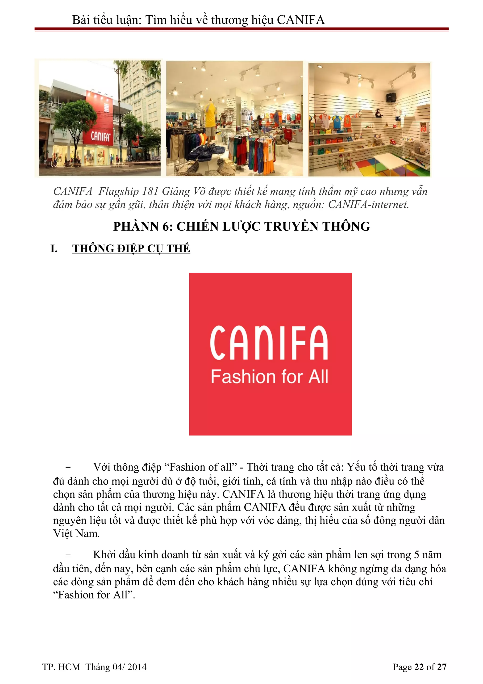 Tieu luan ve thuong hieu thoi trang canifa | PDF