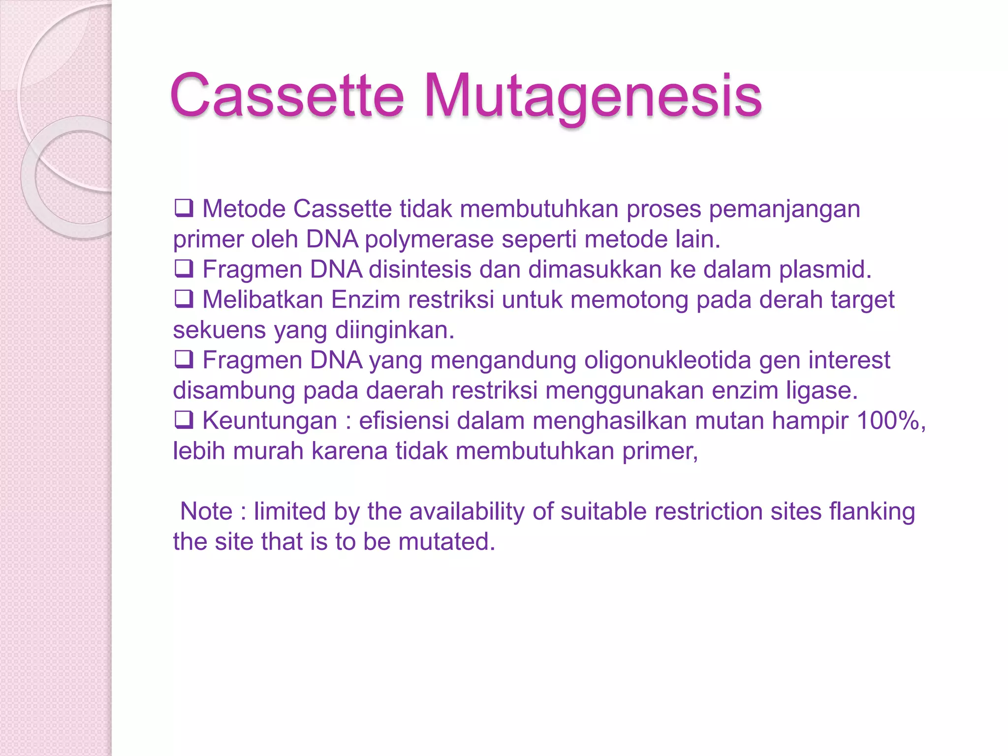 Tifa site directed mutagenesis | PPTX