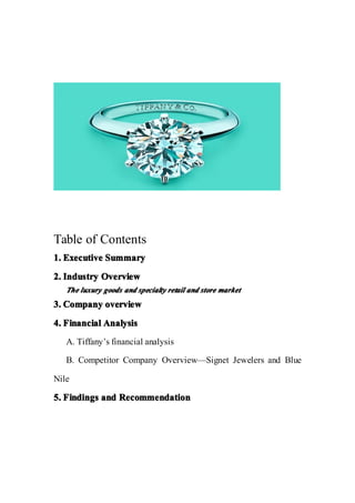 Tiffany Financial Evaluation | PDF | Sales | Business