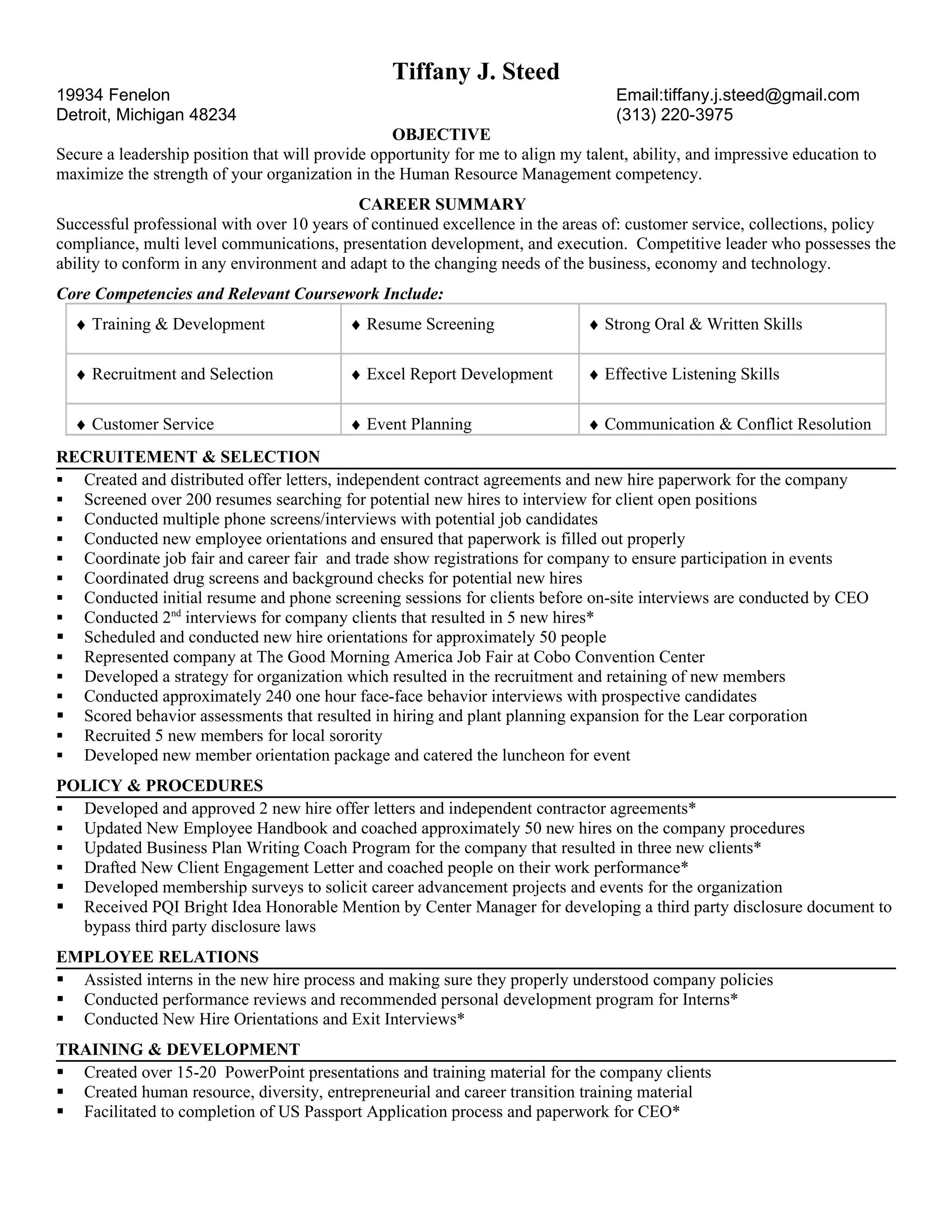 HR Resume | DOC