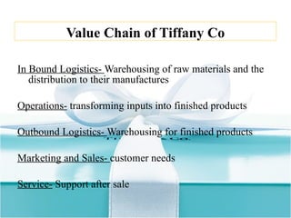 Tiffany Strategy Presentation | PPT