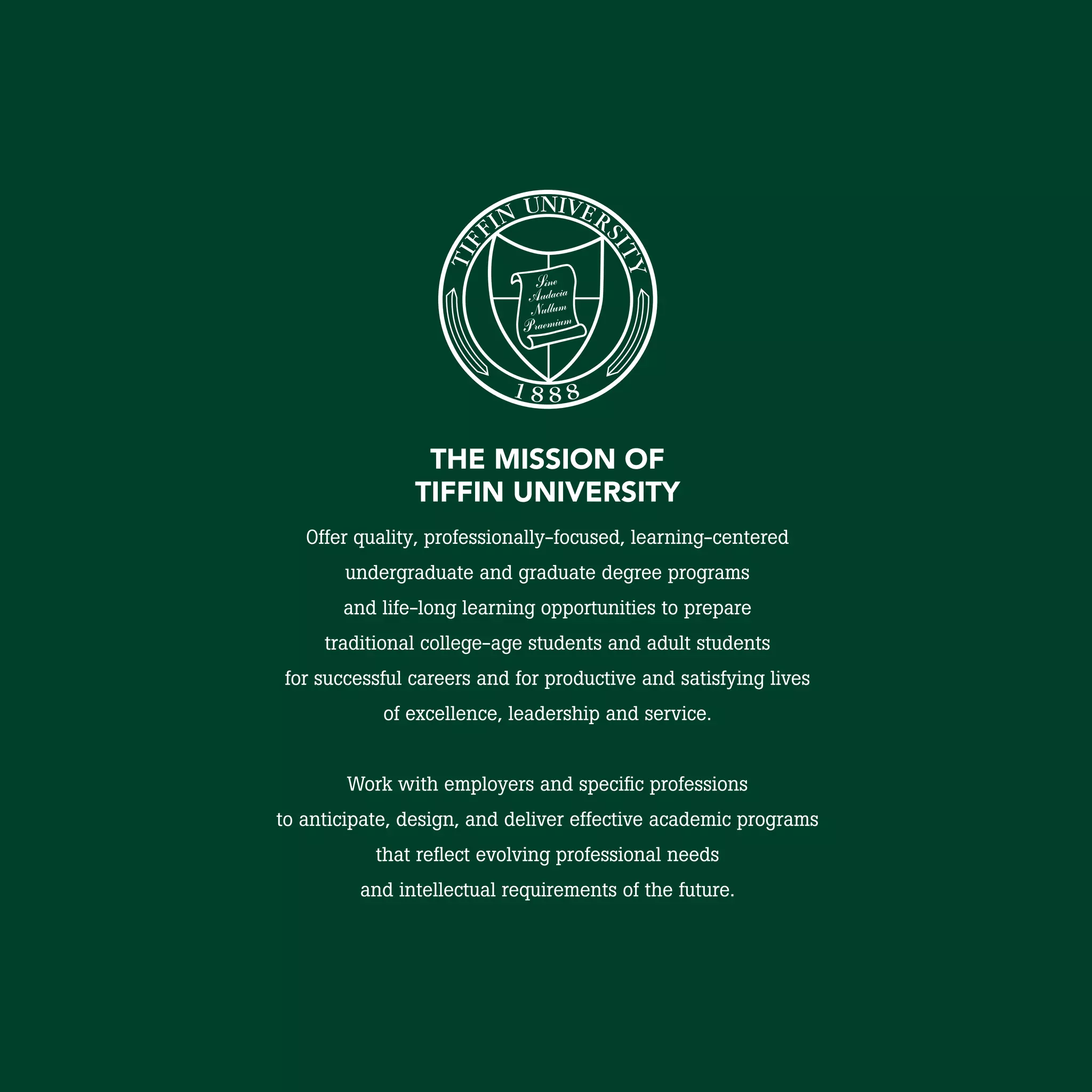 Tiffin university undergraduate brochure | PDF