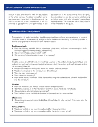 Tig 3 piloting curriculum(1) | PDF