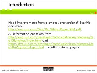 Tiger: Java 5 Evolutions | PPT