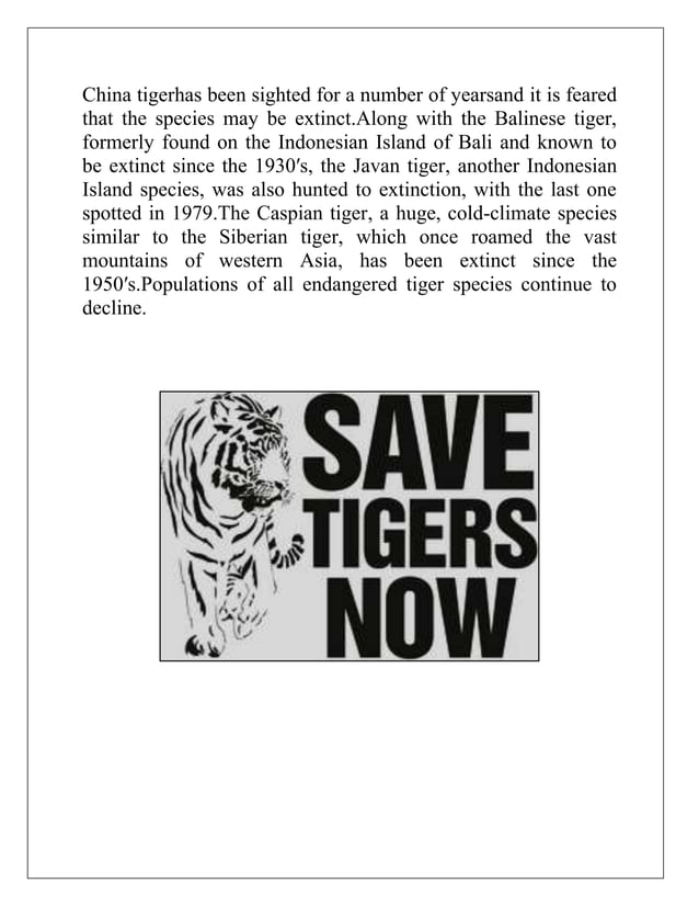 Tiger extinction | DOCX