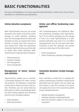 Overview of Volunteer/Charity/Donor Management System | PDF