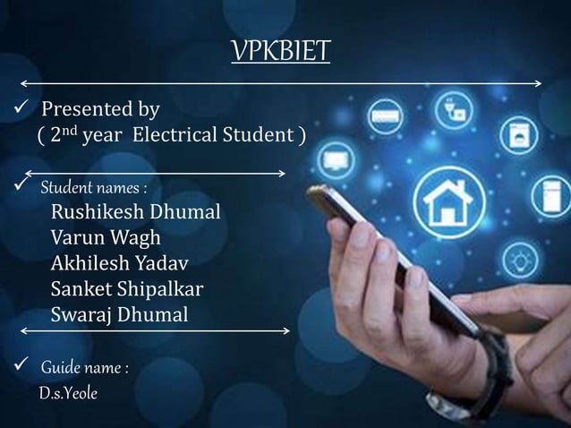automatic room light control using application | PPT