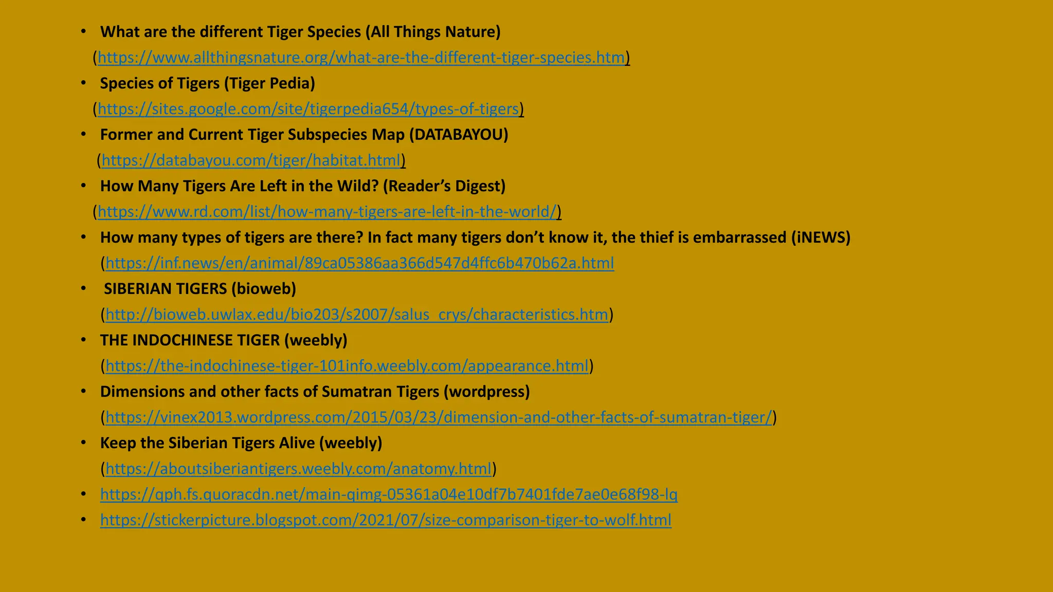 Tiger-Subspecies Postgraduate candidates | PPTX