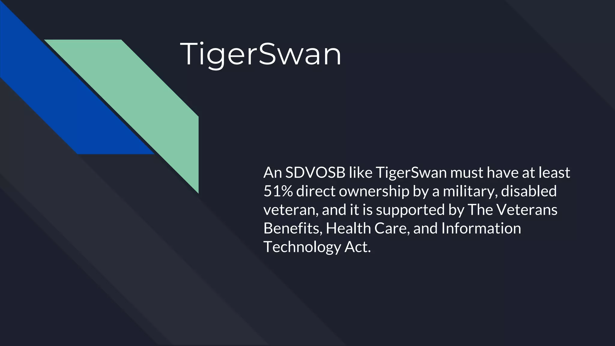TigerSwan: A VA-Certified SDVOSB | PPT
