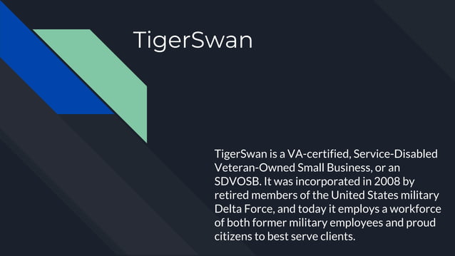 TigerSwan: A VA-Certified SDVOSB | PPT