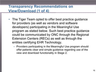 Privacy and Security Tiger Team 010813 | PPT