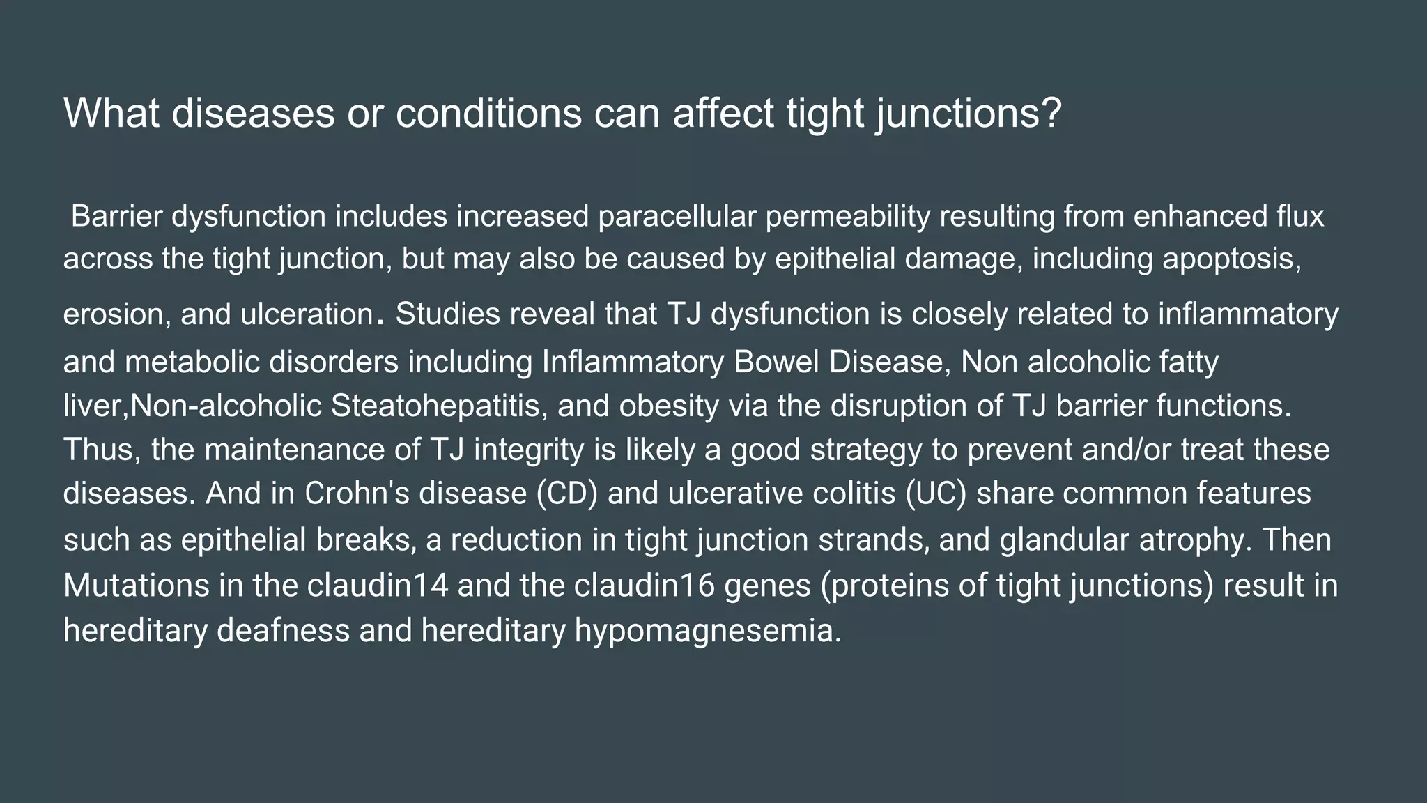 Tight junctions workshop - By Vaishnavi Charanya Sundar - Physiology ...