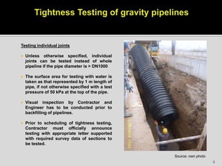 Tightness testing of gravity pipelines | PPTX
