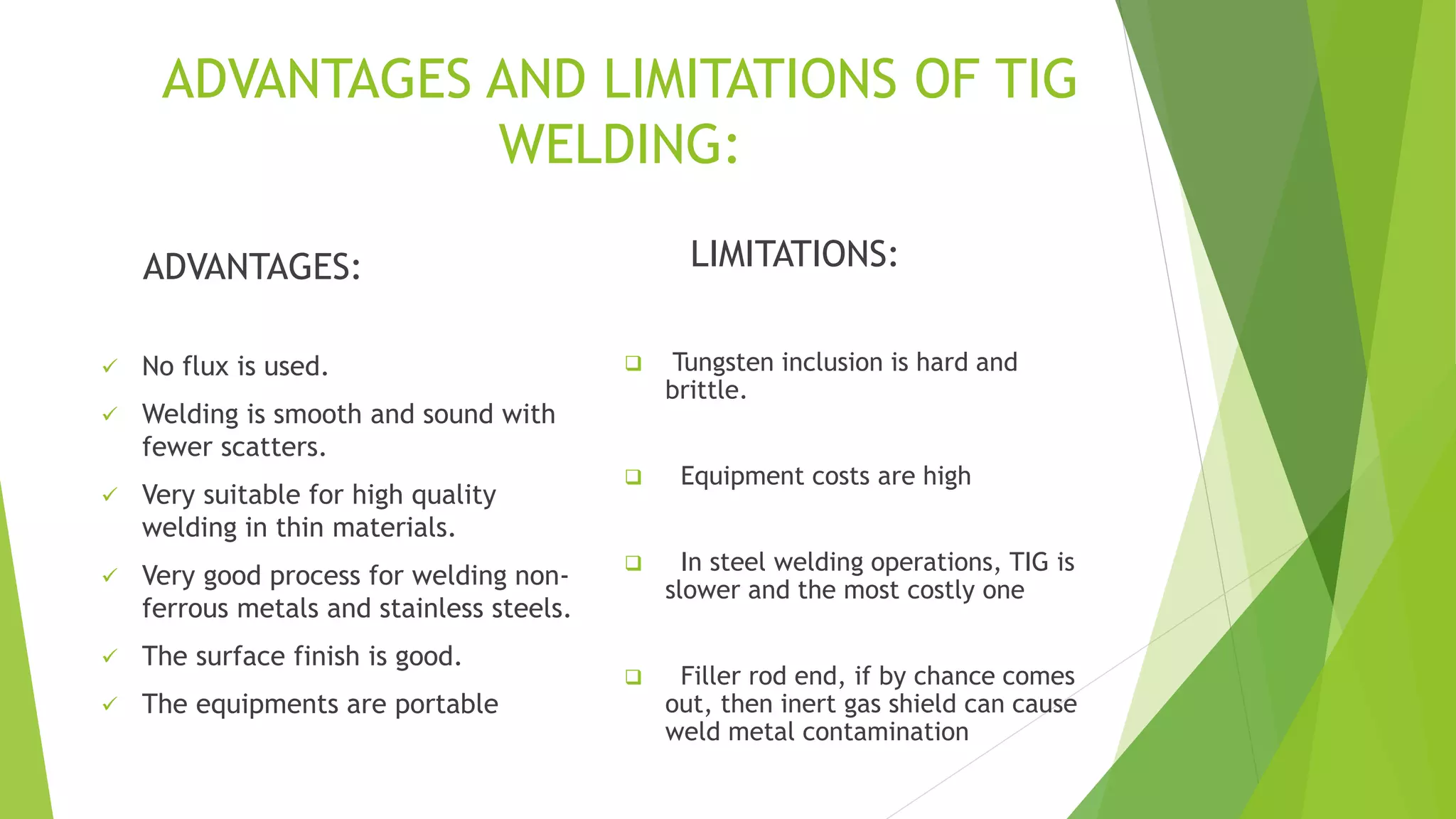 Application of TIG & MIG Welding in Manufacturing | PPTX