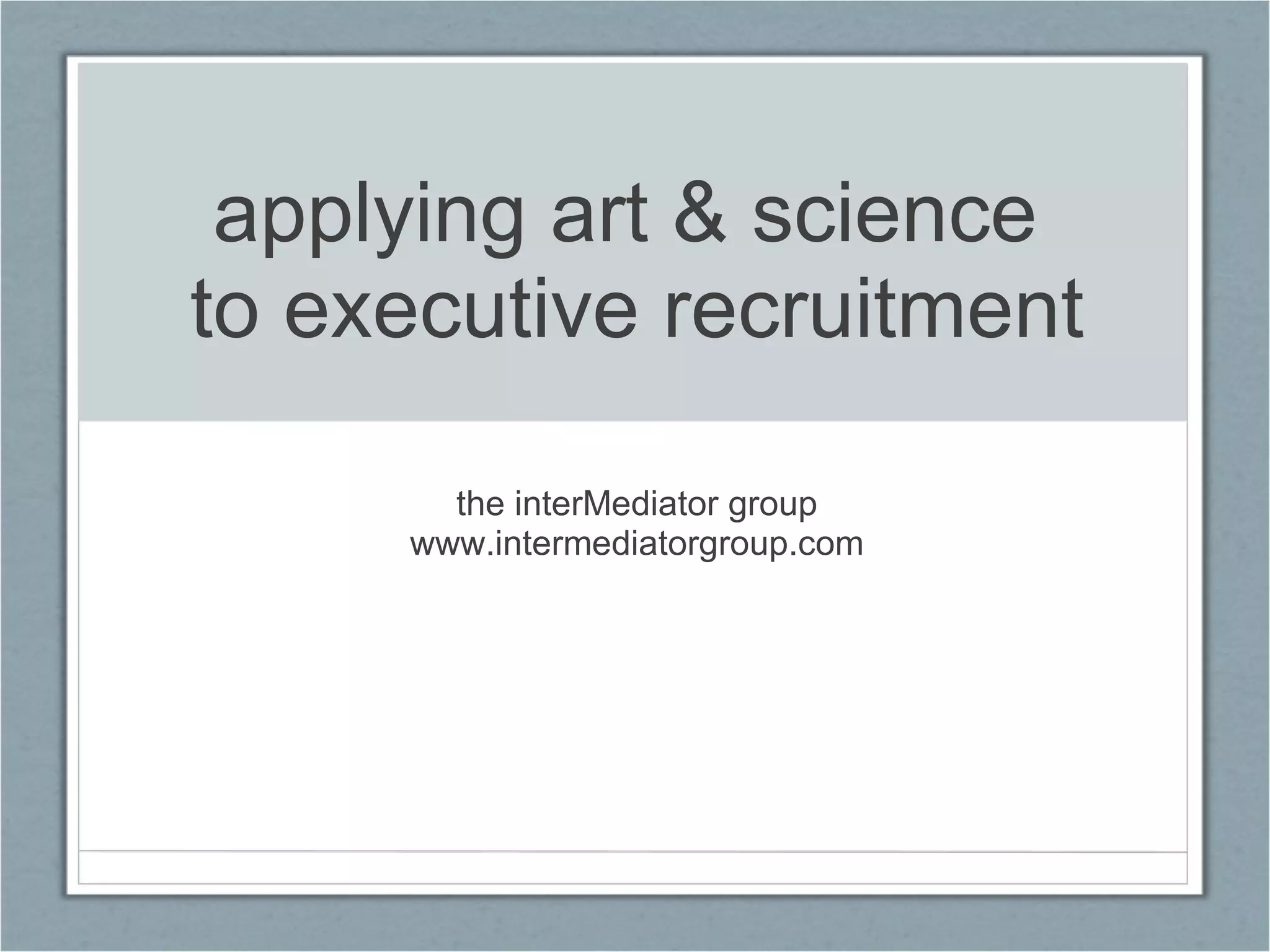 the interMediator group | PPT