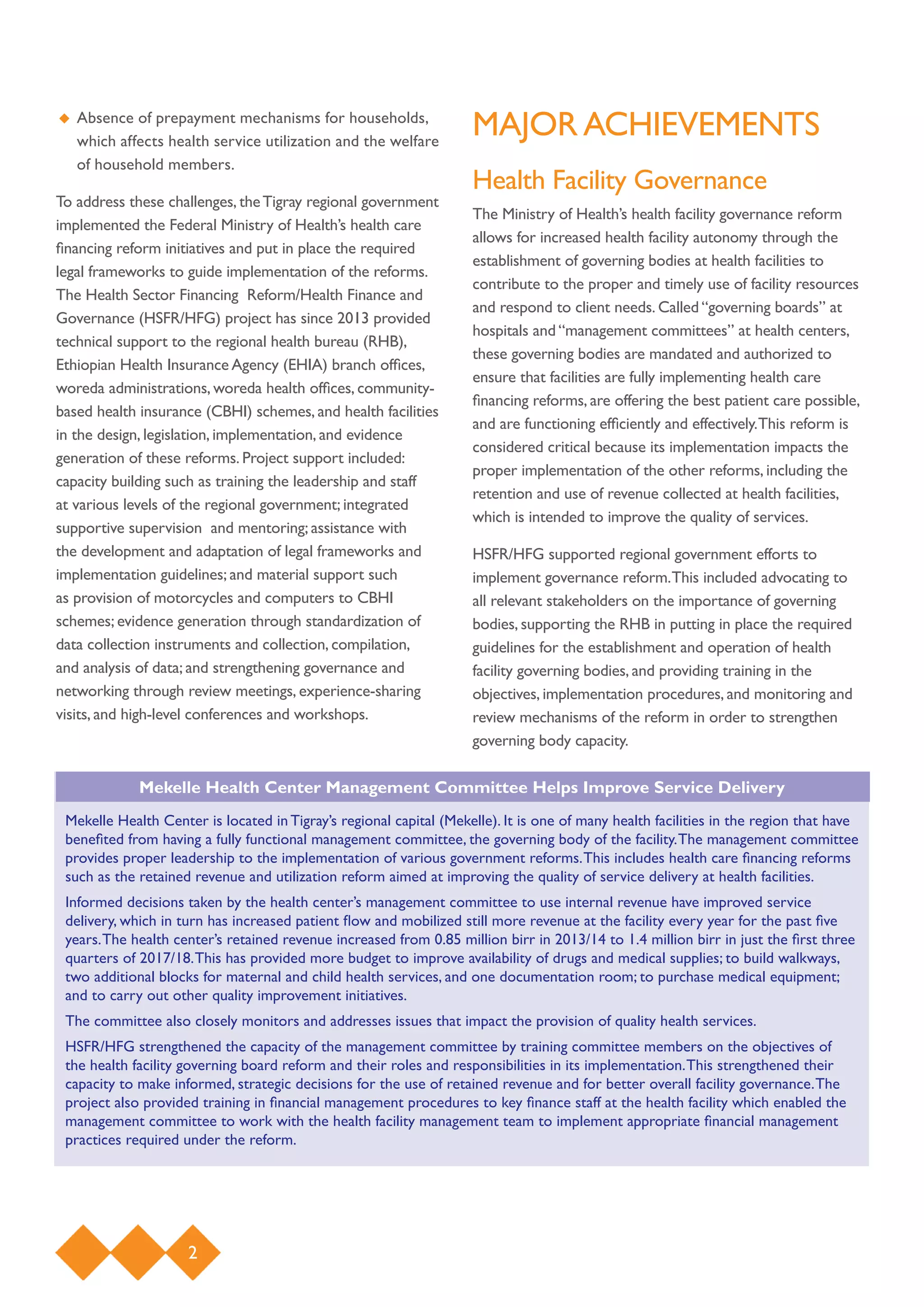 HSFR/HFG End of Project Regional Report - Tigray | PDF