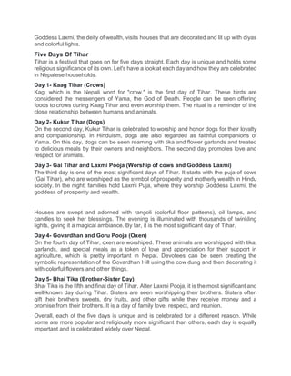 The Tihar In Nepal: The Festival of Lights | PDF