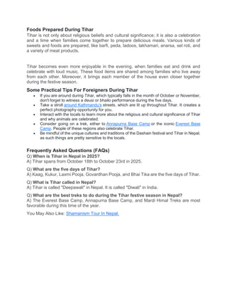 The Tihar In Nepal: The Festival of Lights | PDF