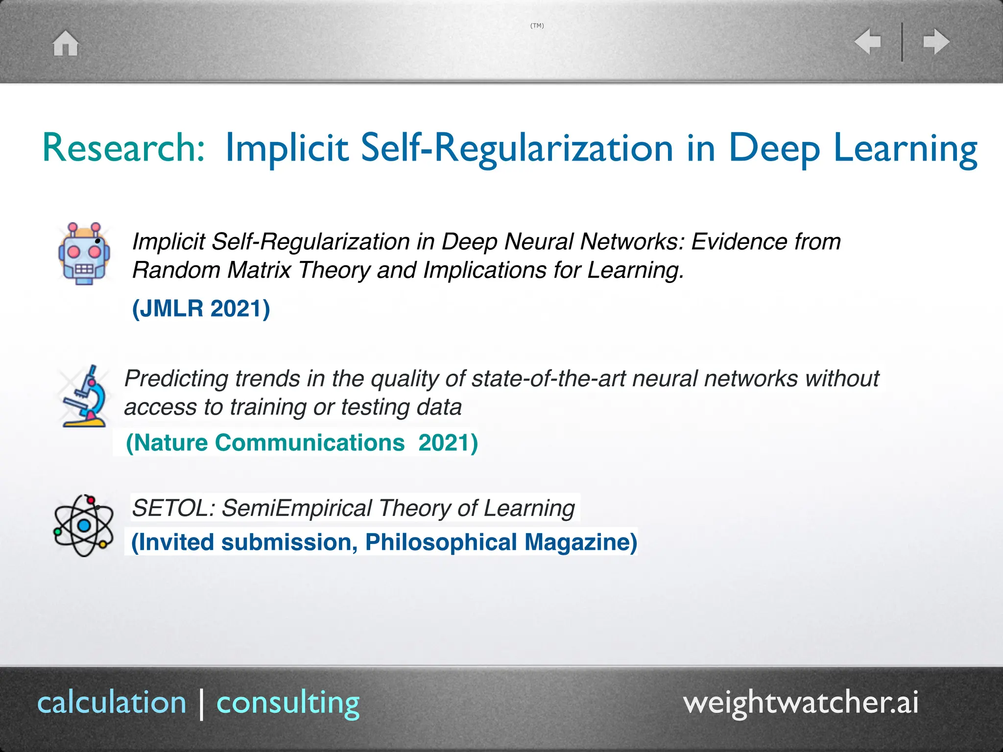 WeightWatcher: Data Free Diagnostics for Deep Learning | PDF