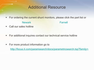 Current Shunt Monitors | PPT