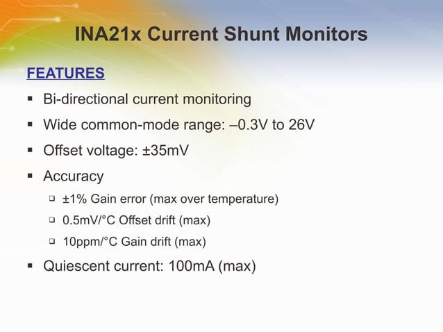 Current Shunt Monitors | PPT