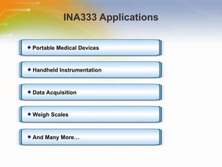 INA333 - Zero Drift Instrumentation Amplifier | PPT