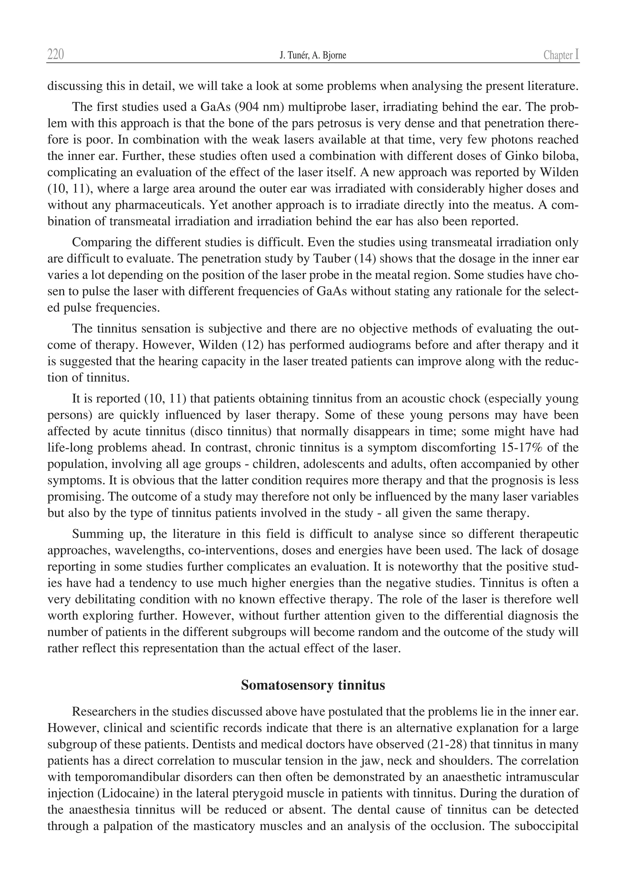 Low level laser treatment of somatosensory tinnitus | PDF