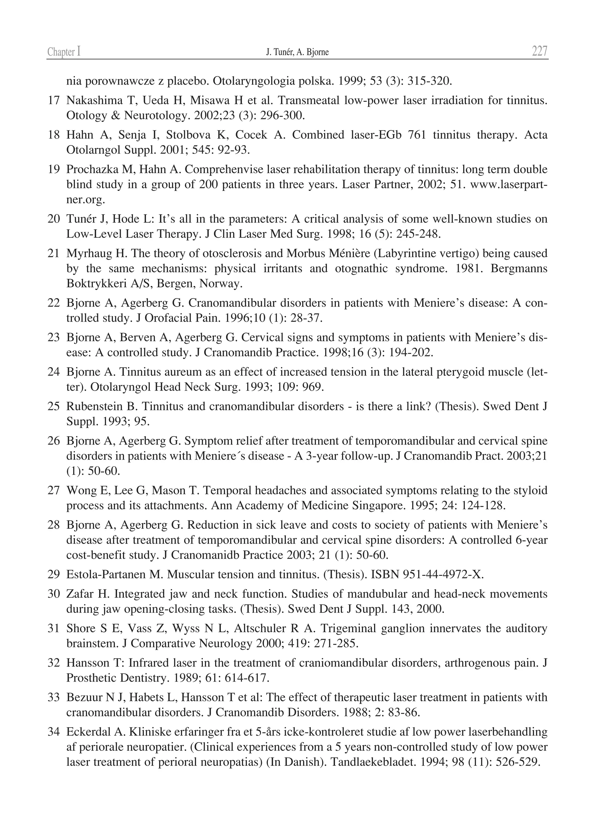 Low level laser treatment of somatosensory tinnitus | PDF