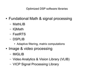Ti DSP optimization on Jacinto | ODP
